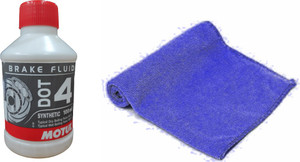 MOTUL Brake Fluid SYNTHETIC DOT-4 100ML & Microfiber Cleaning Cloth ...