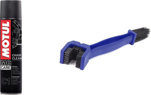 MOTUL Chain Clean C1 MC Care 400ML & Motorcycle Chain Cleaner Brush ...