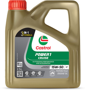 Castrol POWER1 CRUISE 15W-50 4T Engine Oil for High Performance Bikes|3 ...