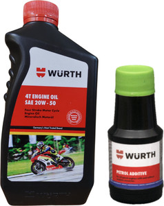 Wurth SAE 20W-50 1000 ML & PETROL ADDITIVE 50 ML High-Mileage Engine ...