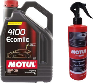 MOTUL 4100 Ecomile 5W30(4ltr)Engine Oil+Dashboard and car shine(500ml ...