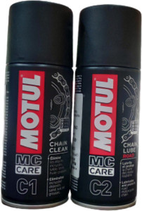 MOTUL CHAIN CLEAN C1 & CHAIN LUBE C2 MC CARE 150ML COMBO pack Fork Oil ...