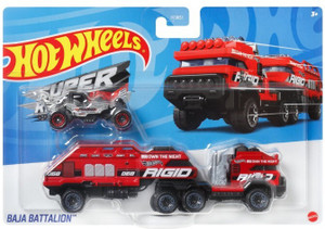HOT WHEELS BAJA BATTALION,SUPER HAULING RIG AND CAR,METAL DIE-CAST ...