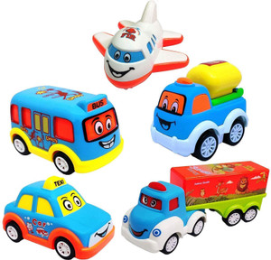 ZUNBELLA Set of 5 Unbreakable Toy Car Friction Powered Small Cars for ...