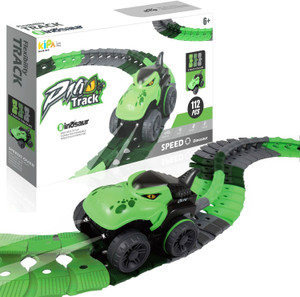 toyden Green Dino Truck DIY Flexible Track with Light Mini Monster ...