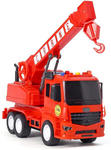 Fronted Unbreakable Friction Fire Rescue Crane Truck Toy Pull Back ...