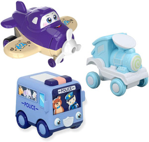 Toy DEKHO Combo of 3 Press & Go Toy (Robot Plane + Mini Bus + Small ...