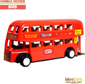 WooZee DOUBLE-DECKER BUS Miniature Pull Back Bus - DOUBLE-DECKER BUS ...