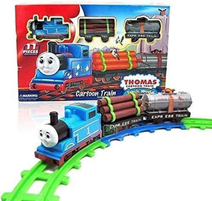 JOLARY Thomas Cartoon Train Set with Track for Kids Battery Operated ...