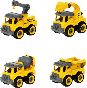 Big Wheel DIY Take Apart Construction Toy JCB Bulldozer Drilling Truck ...