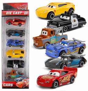 FIONATECH Toy's Car Play Set Gift Metal Die-cast McQueen Black Storm ...
