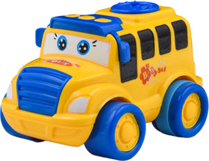 WISHKEY Push and Go Bus, Cartoon Design Friction Powered Unbreakable ...