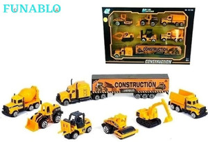 FUNABLO Die Cast Metal Construction Vehicle Play Set, Metal ...
