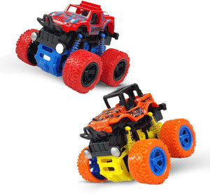HappyBive Push and Go 4WD 360 Degree Mini Monster Truck Friction ...