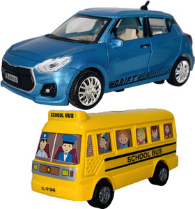 Wishmaster Set of 2 Combo Drift + Mini School Bus Toys for Kids - Set ...