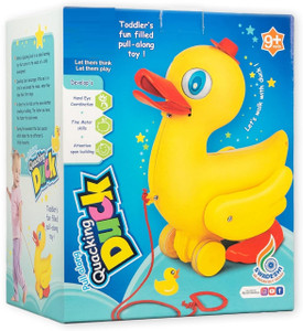 FunZone Pull Along Quacking Duck for Toddlers to Play & Learn to Walk ...
