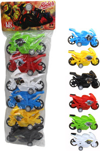 neoinsta shopping Set of 6 pull back racing mini plastic bikes|Hayabusa ...