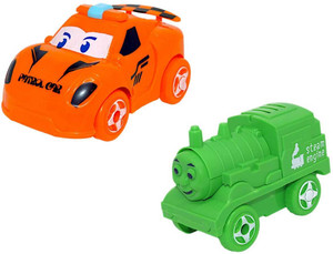 Kiddie Toys Transformer Orange Car And Green Engine Combo - Transformer ...