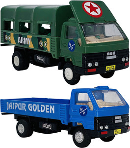 Wishmaster Set of 2 Combo Army Truck + DCM Open Truck Toys for Kids ...