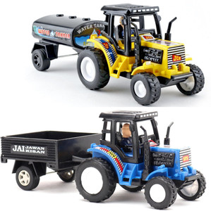 Joy Stories Pull Back Farm Tractor Trolley & Water Tanker Toy for Kids ...