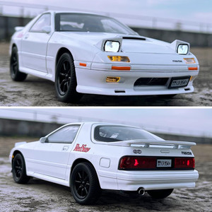 Tarak 1/24 Mazda RX7 alloy car model, kids toy die-cast car with lights ...