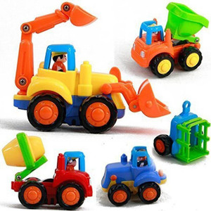 BMT Construction Toy Play Set|Excavator, Dumper, Cement Mixer & Tractor ...