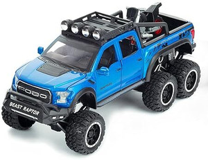 Devdhan 1:24 Metal Die-Cast Model 6 Wheels Ford Raptor Car With Lights ...
