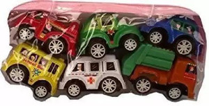 FineArts Six Mini Assorted Cute Cartoon Friction vehicles Toy set (pack ...