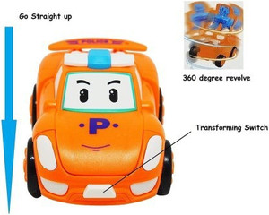 KC COLLECTION Transformation Car to Robot Friction Toy for Kids Orange ...