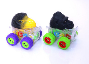 GEENIA Wild Transparent Dino Car Combo with Light Gorillas & Eagle ...