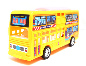 MORRIS'S TOYS Medium Size Double Decker Plastic Bus Friction Toy for ...