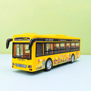 DARVICE Long Bus Toy For Kids Plastic Bus Toy Light Music Openable Door ...