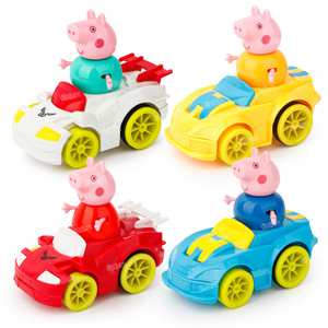 FIDDLERZ Toy Vehicle Playset Set of 4 Car Cartoon Pigs Friction Powered ...