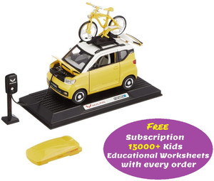 Kidsaholic Metal Mini EV Toy Car with Openable Door, and Charge Station ...