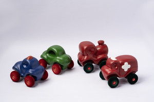 Rubbabu Natural Rubber Little Vehicles Painted for Kids ( Set of 4) A ...
