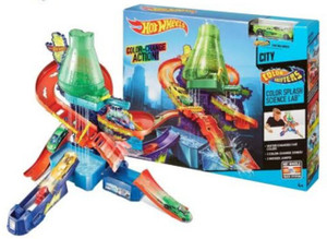 HOT WHEELS City Color Shifters - Color Splash Science Lab Track Set ...