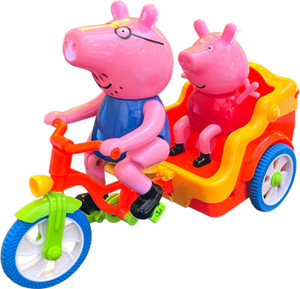 valuableplus Peppa Pig Tricycle, Peppa Pig Family Toy, Battery-operated ...