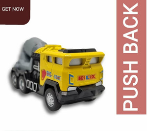 GLOWZADE Push Back Die Cast Metal 6 wheel Engineering Truck With High ...