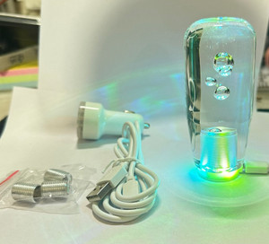Auto MT 1OCM Multicolor LED Crystal Gear Stick Shifter Knob Transparent ...