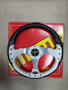 ABB Shape D 350mm Deep Dish Drifting Steering Wheel Universal White ...