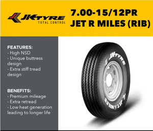 JK TYRE 7.00-15 JET R MILES FRONT TYRE 4 Wheeler Tyre Price in India ...