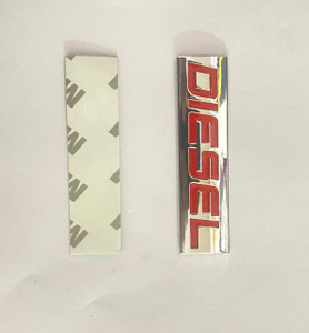 Auto MT CHROME RED DIESEL STICKER LOGO 7.5 x 2 CM CAR BIKE METAL EMBLEM ...