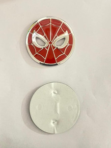 Auto MT (1PC) Chrome RED Spider Man Logo for Car Bike 6 x 6cm Auto ...
