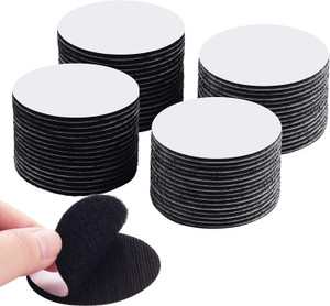 MJKD Velcro Round Stickers(Pcs -15)Strong Hold Multipurpose Hook & Loop ...