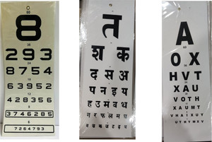 Cityhealth Eye Vision Test Chart Snellen (Combo Number ,Hindi and ...
