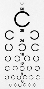 Bos Medicare Surgical Medical Eye Examination Sheet, "C" Vision Test ...