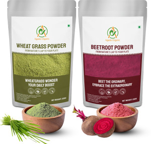 AGADA ORGANIC Wheatgrass and Beetroot Powder Set, 200g Price in India ...