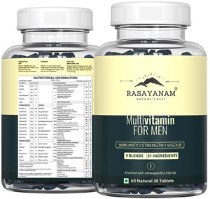 Rasayanam Multivitamin for Men | 51 ingredients & 9 Blends | 30 Tablets ...