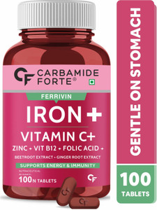 CARBAMIDE FORTE Chelated Iron Supplement with Vitamin C, Folic Acid ...