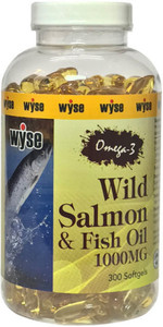 WYSE Halal Omega-3 Salmon Fish Oil 1000mg, 300 Softgels- Pack of 1 ...